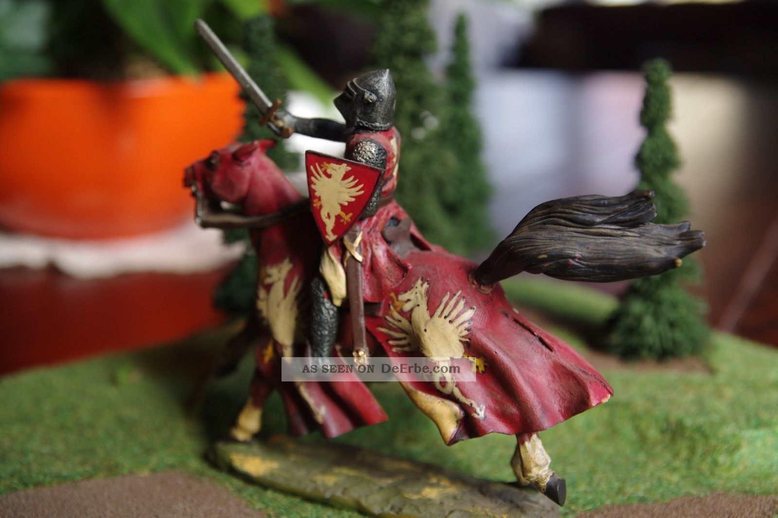 Lineol Germany Ritter Heinrich I Zu Pferd Mit Top - Bemalung 7cm Wie Elastolin