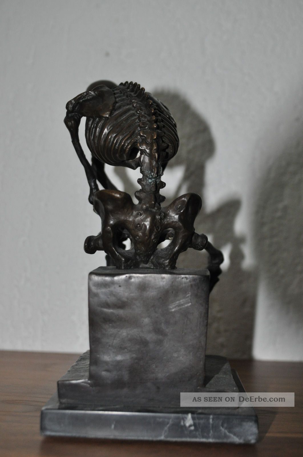 Großebronze Skelett Statue - Der Denker - Signed Milo - Große Version - Jugendstil