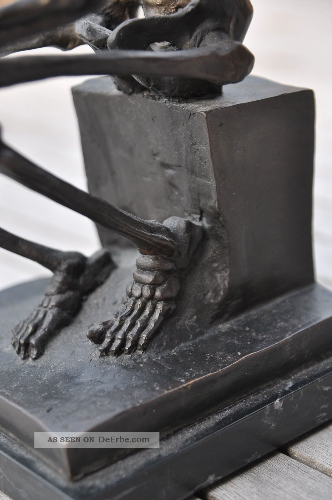 Großebronze Skelett Statue - Der Denker - Signed Milo - Große Version - Jugendstil