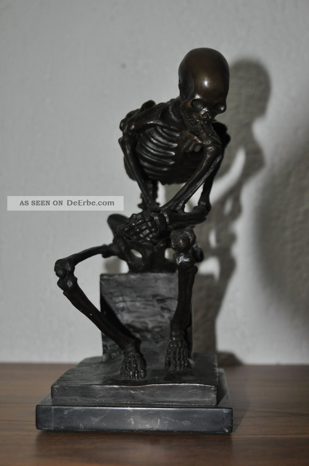 Großebronze Skelett Statue - Der Denker - Signed Milo - Große Version - Jugendstil