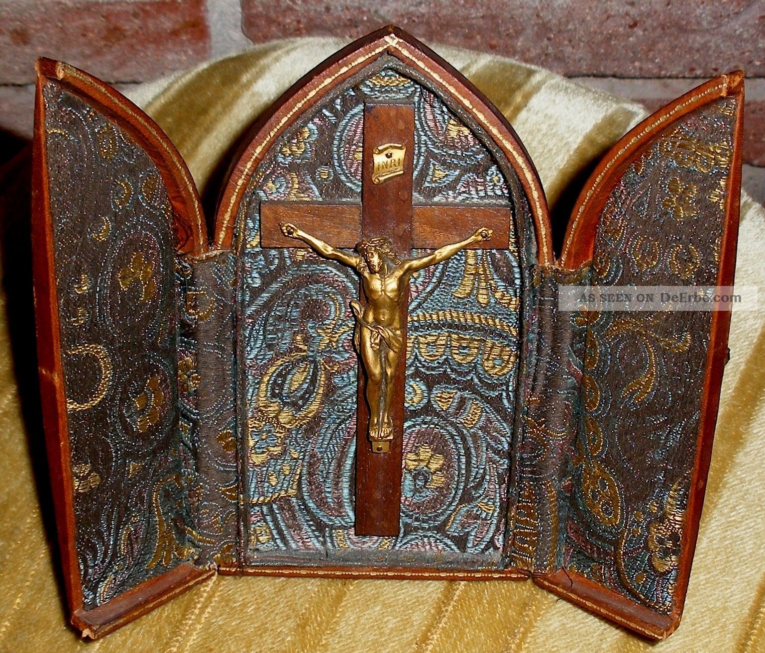 SchÖne Reisealtar - Triptychon - Ikone Um 1860 Jesus Christus