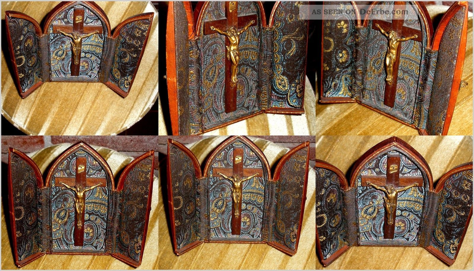 SchÖne Reisealtar - Triptychon - Ikone Um 1860 Jesus Christus