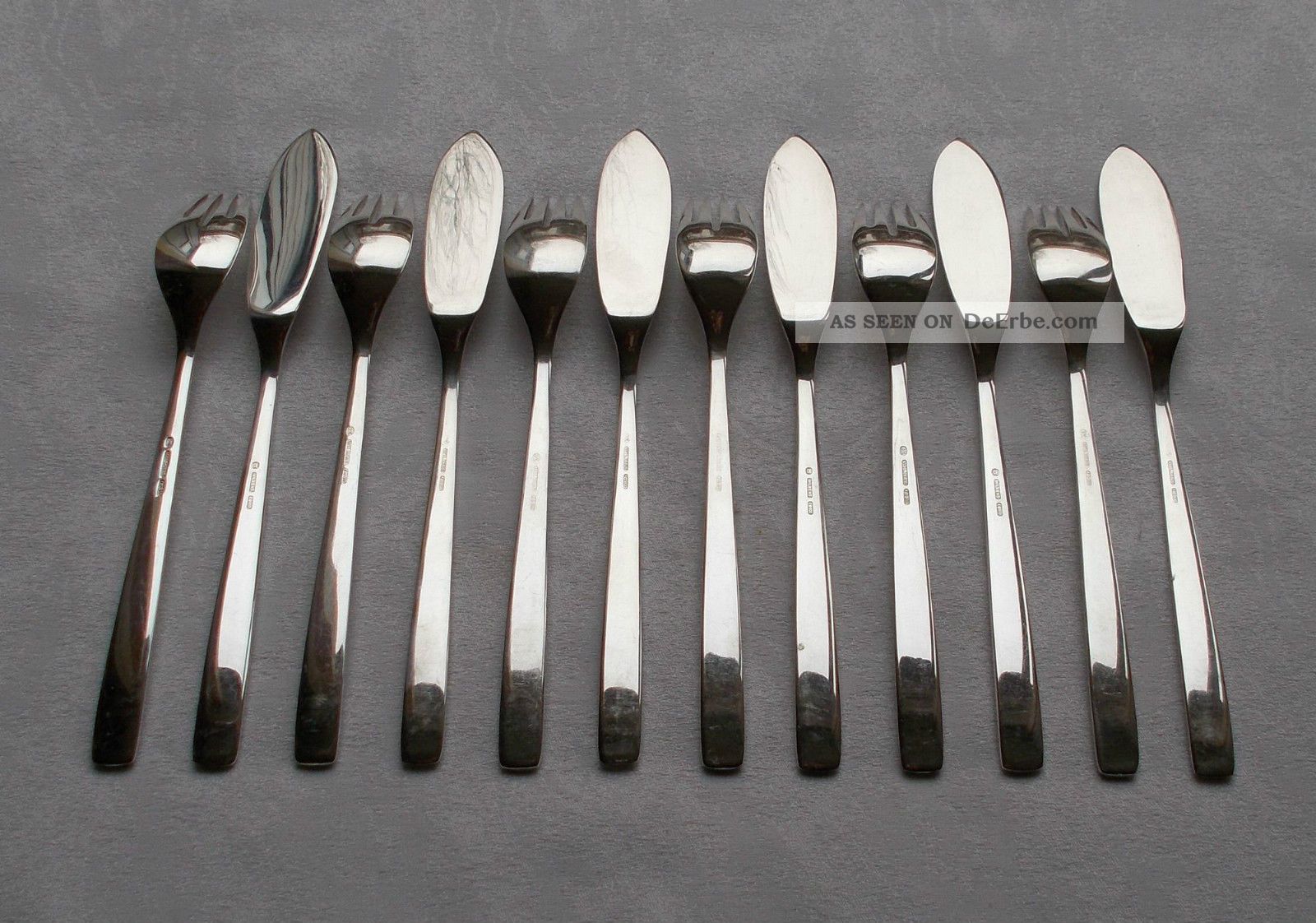 Rar Wilkens Classic Seltenes Fischbesteck 800er Silber Für 6 Pers.