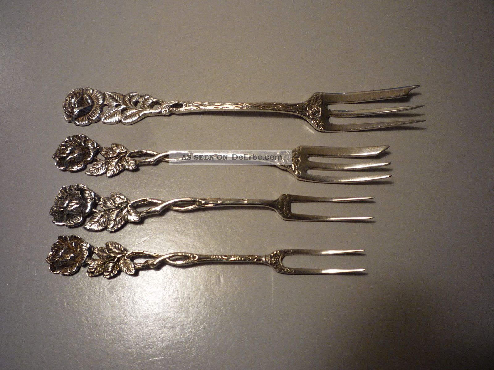 Hildesheimer Rose 4 Gabeln 800/835er Silber