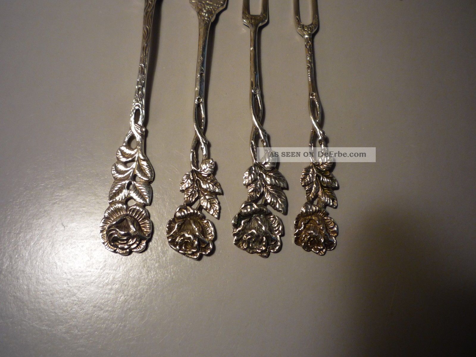 Hildesheimer Rose 4 Gabeln 800/835er Silber