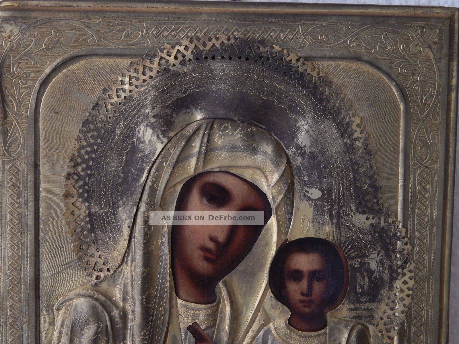 Ikone Mit Oklad, Russland Ende Xix Jh.