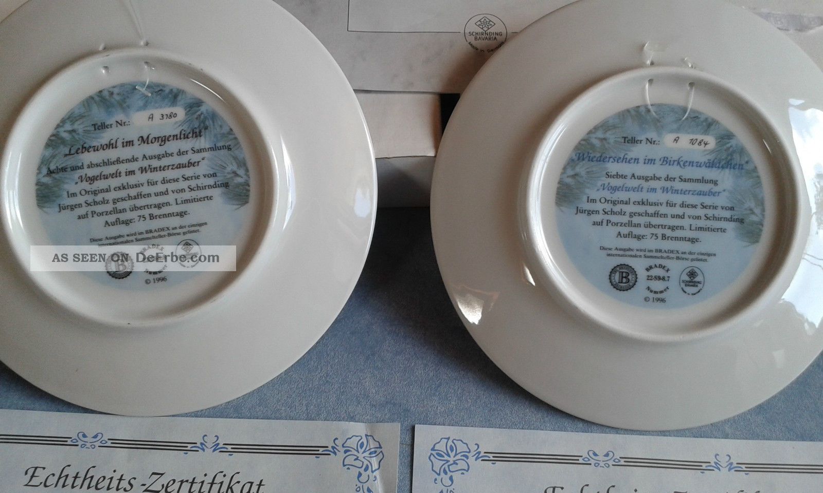 Sammelteller Serie, Bradford / Schirnding " Vogelwelt Im Winterzauber " Bradex