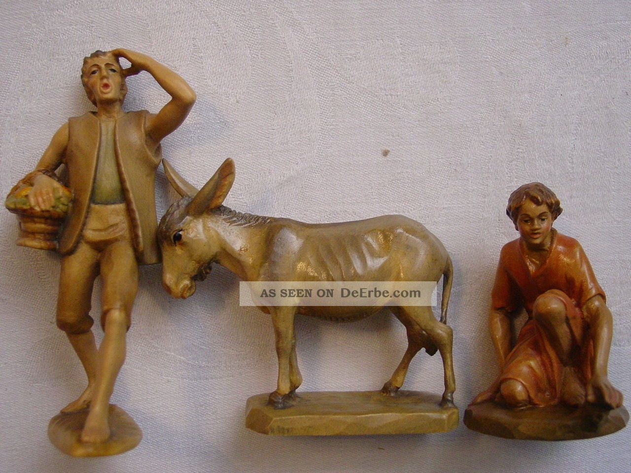 3 Krippenfiguren Anri (?) Kuolt - Holz Geschnitzt