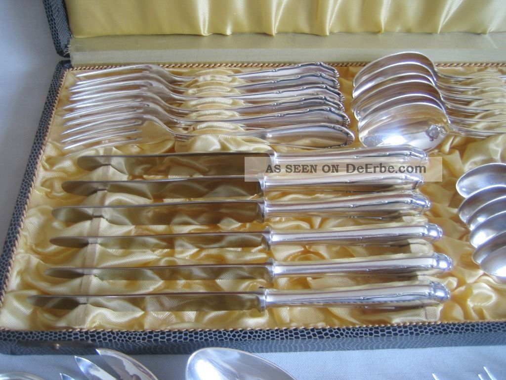 Silberbesteck Oka 90 Barock - Stil Komplett Für 6 Personen, 3 Vorleger 33 Teile