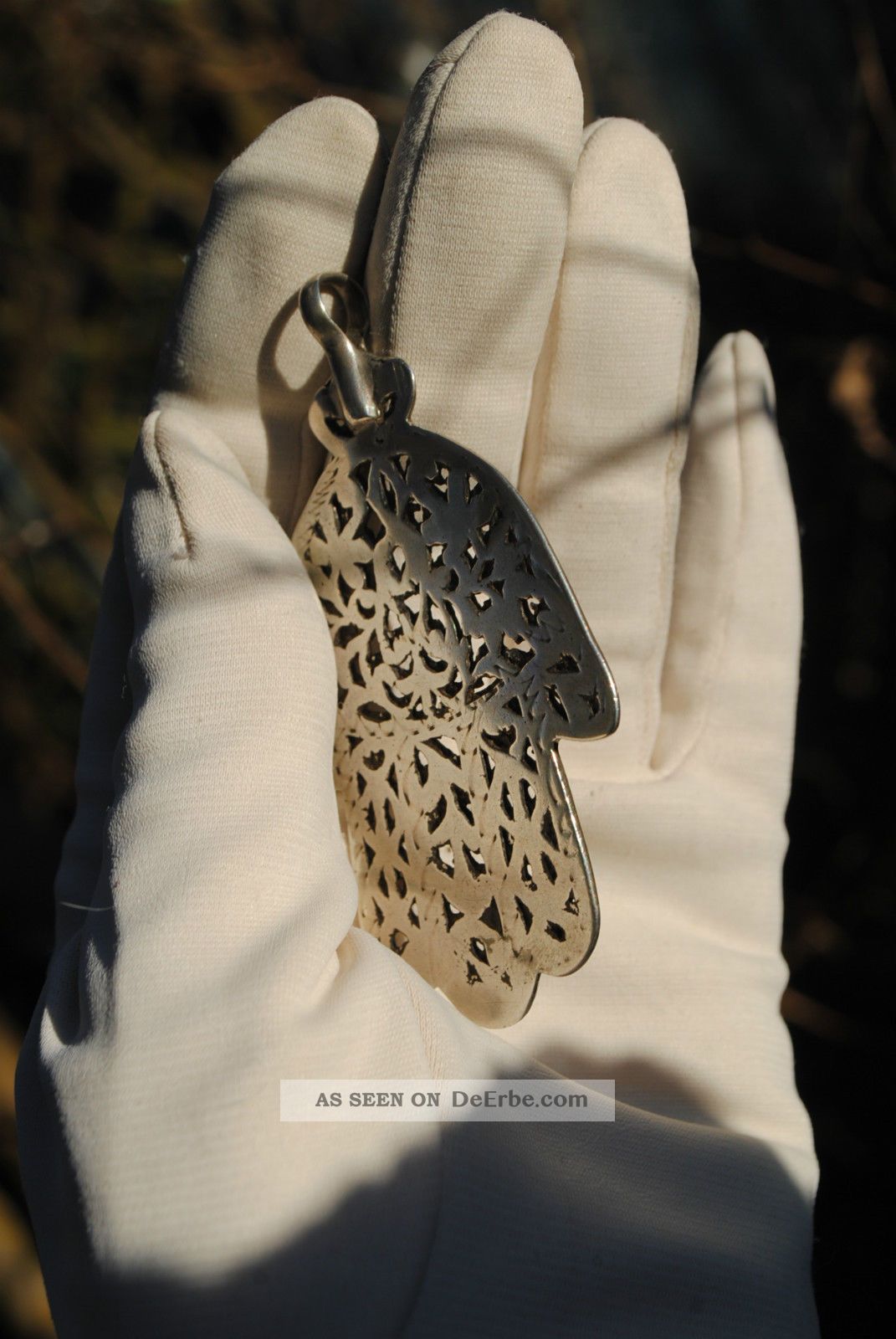 Silberanhänger Fatima Hand Anhänger 21, 05 Gramm Schmuck 7, 5 X 4, 5 Cm Silber