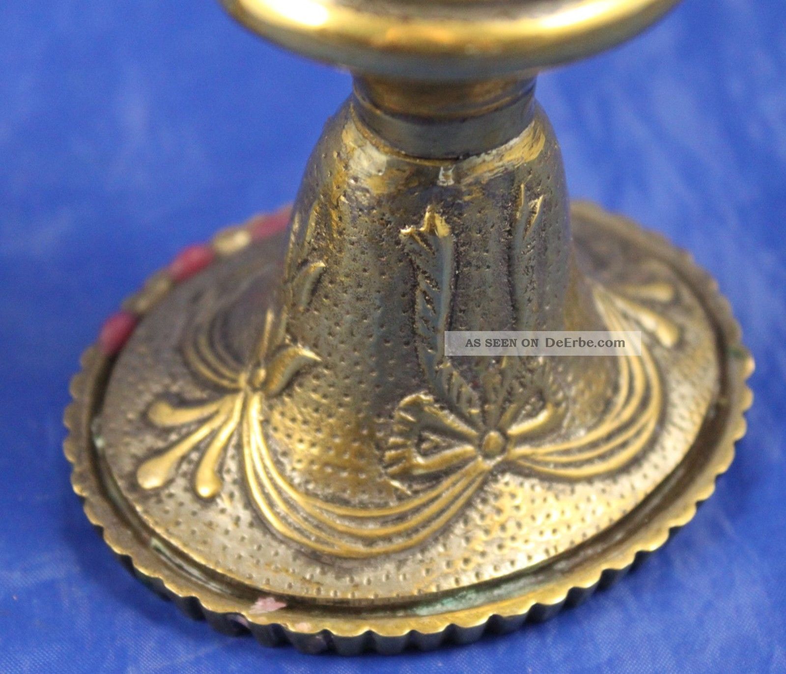 Zwei 2 Neuzeitliche Jugendstil Kerzenleuchter Leuchter Messing Kerzenhalter