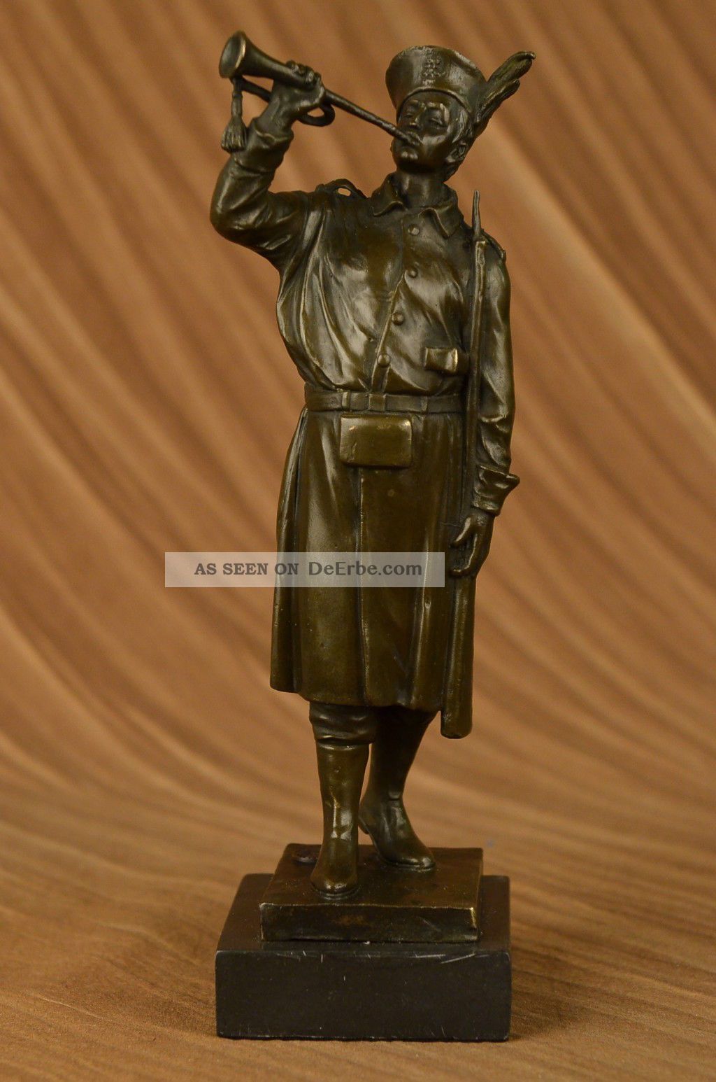 Bronze Marmor Statue Soldat Krieger Militärheld Art Deko Marmor Skulptur