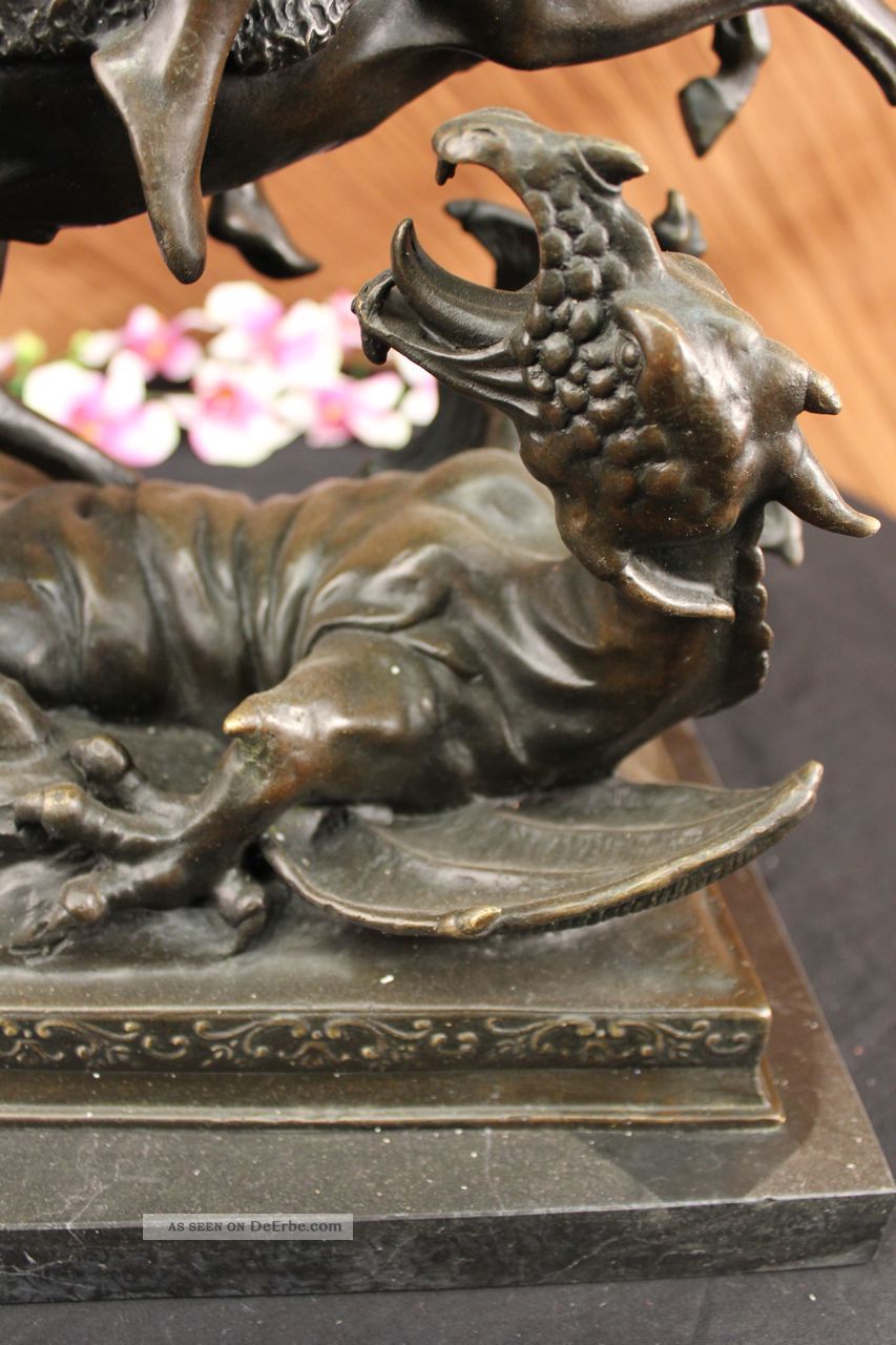 Saint George Dragon Slayer Statue Aus Bronze Marmor