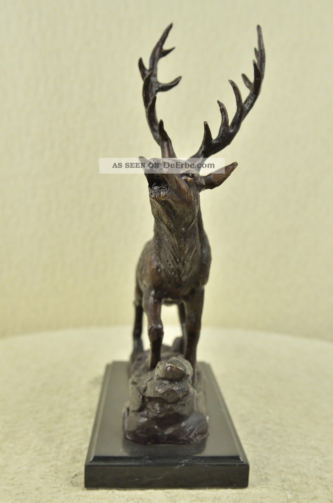 Elch Bronzeskulptur Signiert Hirsch Rentier Karibu Dekor