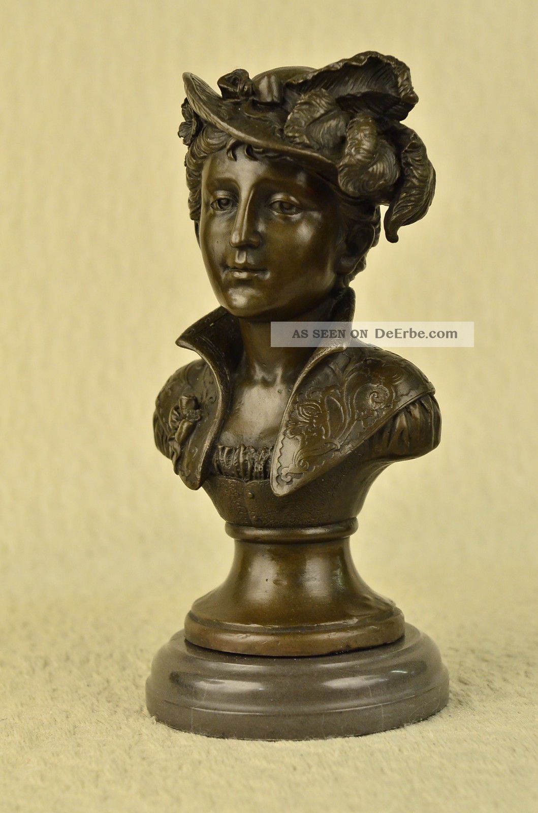 Bronze Portrait Bildnisbüste Frau Sehr Hübsch Klassisch Statue Figur