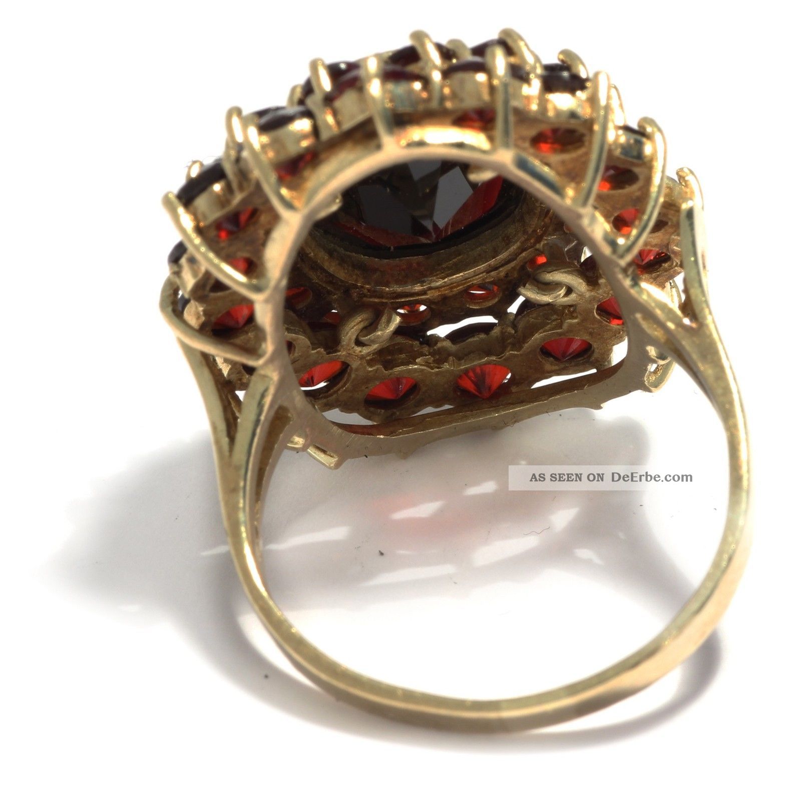 Riesig: Antiker Großer Granat Ring Gold Antique Garnet Carbuncle Ring ...