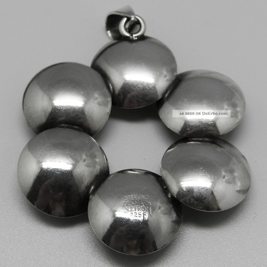 Designer Brosche Nefrom Dänemark 925er Silber Mit Bernstein - S2730