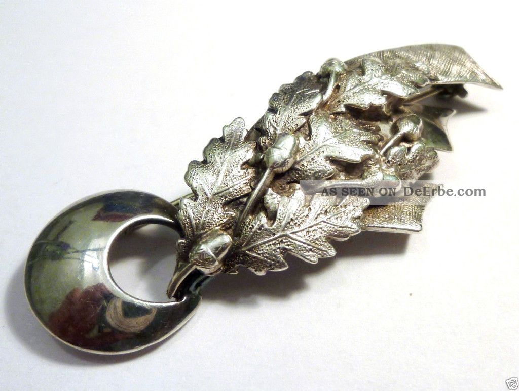 Silberbrosche 925 Er Silber Brosche Eichenlaub