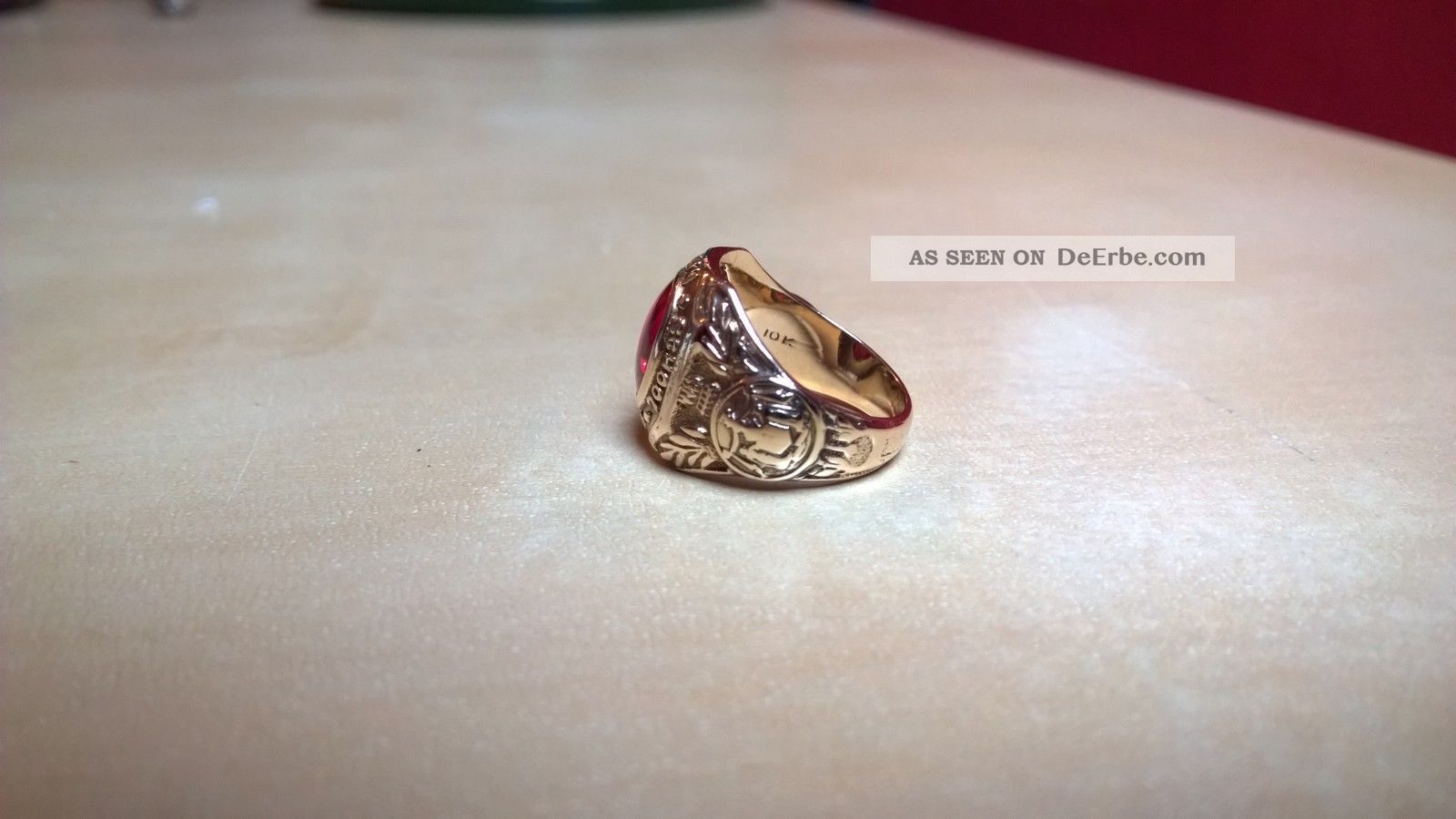 Graduation / Class Ring Seton High From 1937 10k, Gold Antique
