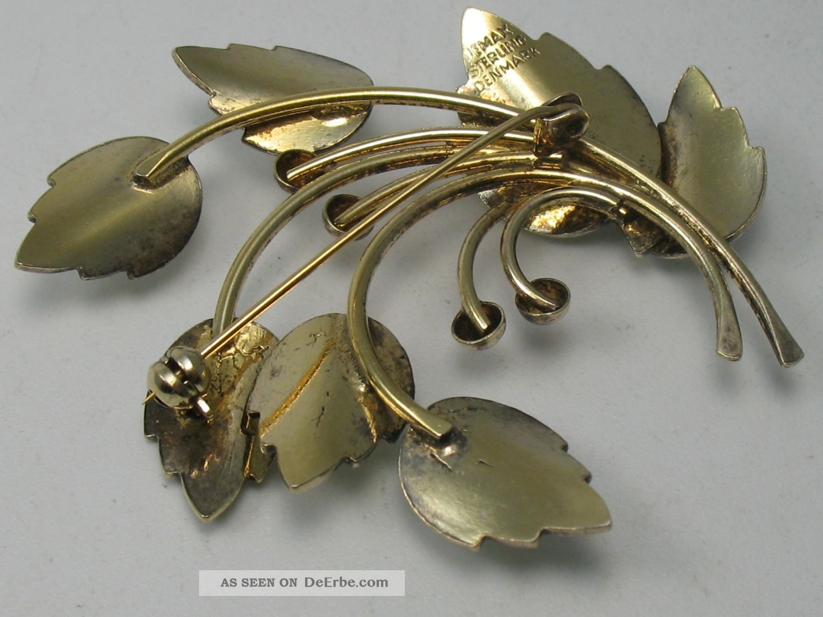 Jemax Denmark : Sehr Große Designer Blatt Brosche Aus 925 Silber Mit ...