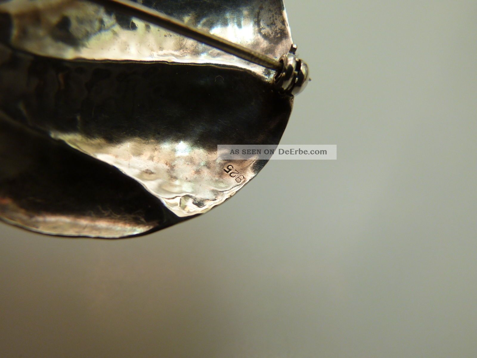 Art DÉco Brosche Sterling Silber 925 Vintage Mit Citrin Handarbeit