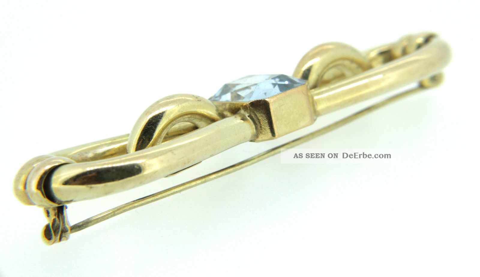 ältere Amerik. Double Brosche - Mit Großem, Blauem Schmuckstein - A D ...