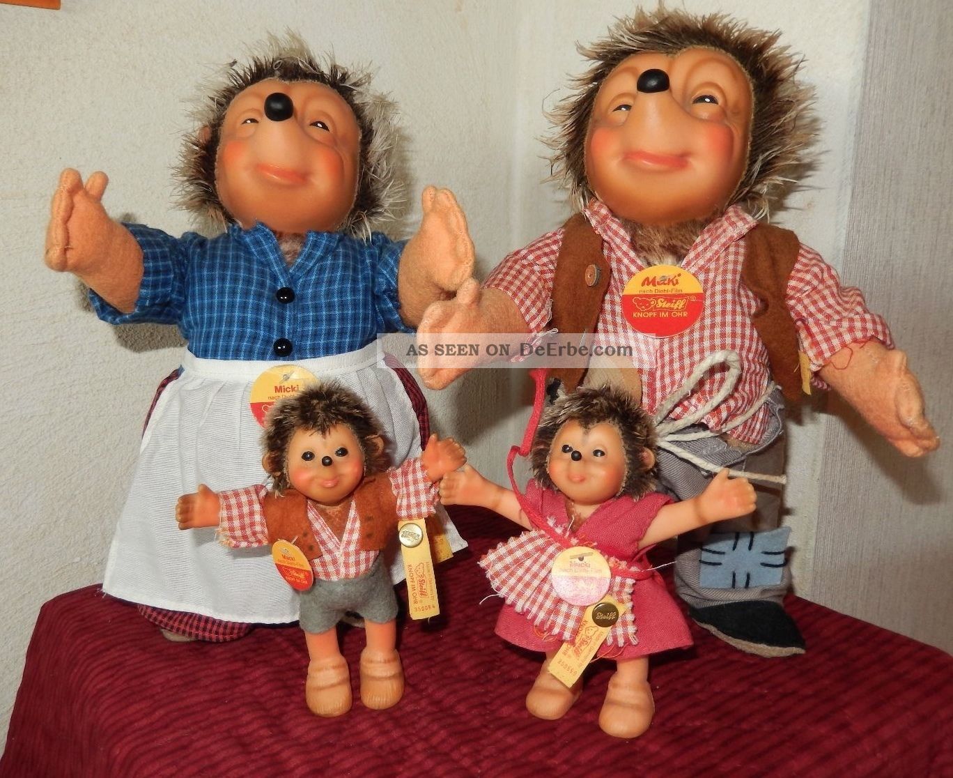 Steiff Mecki Familie Mit Mecki Micki Macki Mucki Sehr Gut Erhalten Nach ...