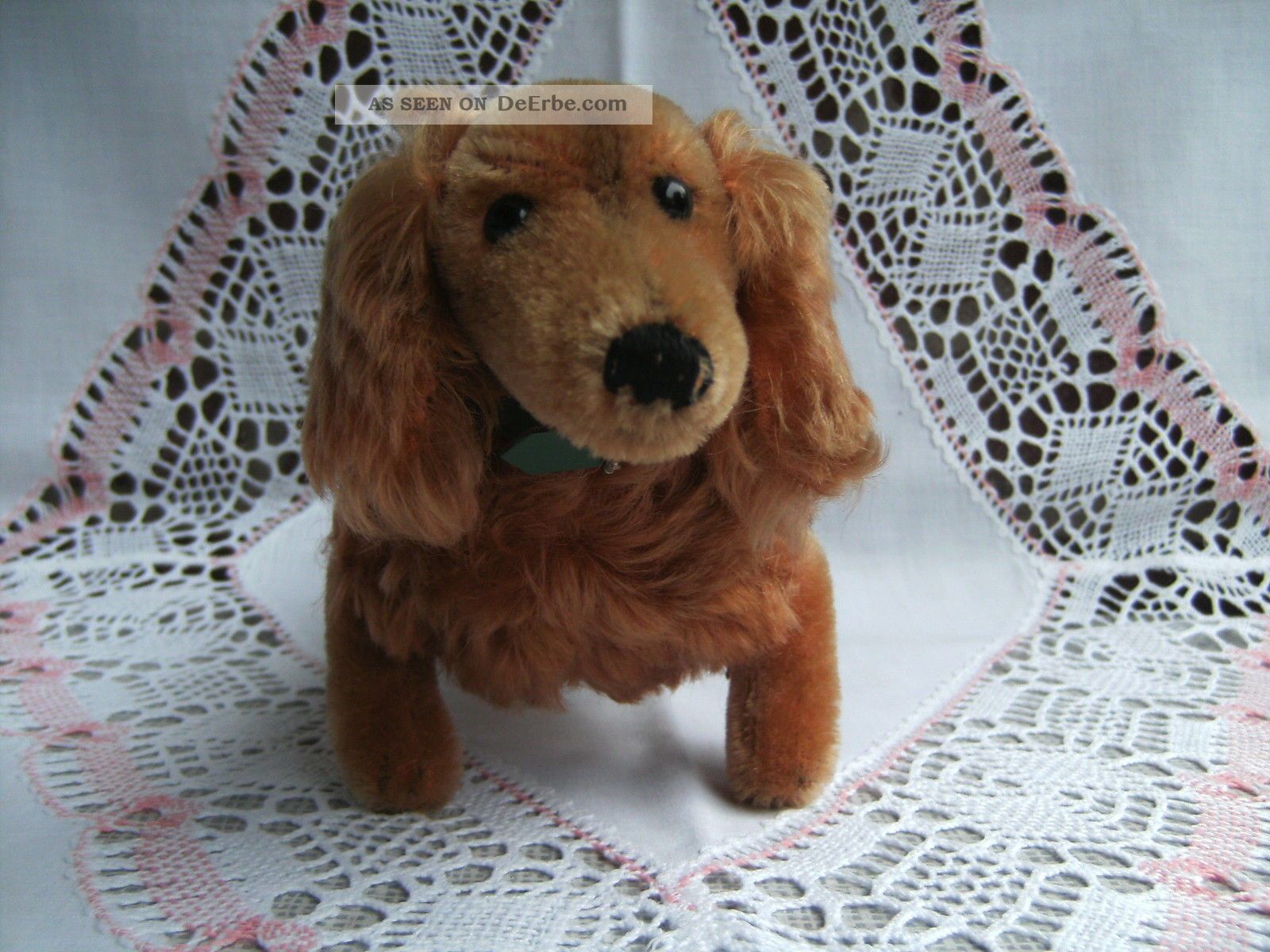 Steiff Dackel Waldi Kleiner Knopf Fahne 4140/17 Orig. Halsband