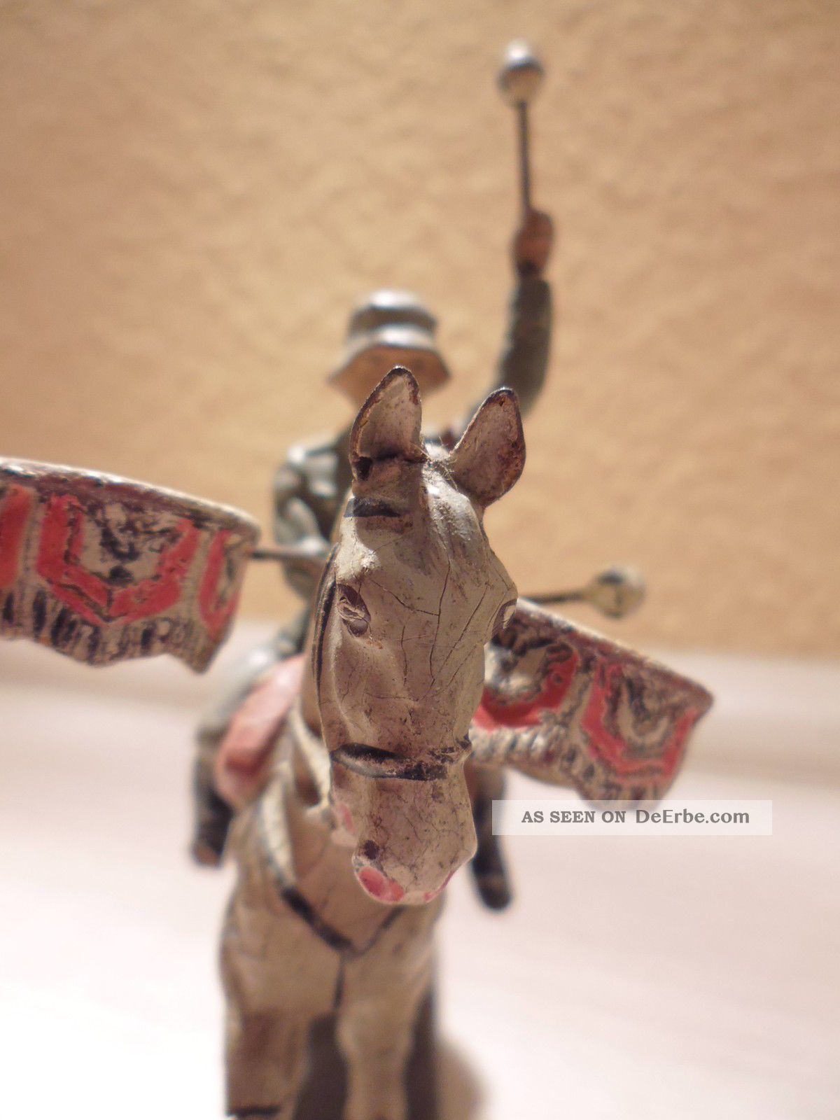 Elastolin - Trompeter Auf Pferd - - - Lineol - - Soldat Mit Trommeln Auf Pferd Org 30er