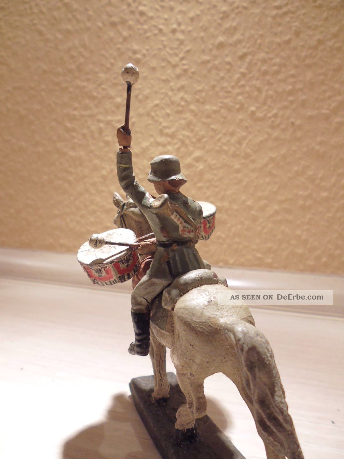 Elastolin - Trompeter Auf Pferd - - - Lineol - - Soldat Mit Trommeln Auf Pferd Org 30er