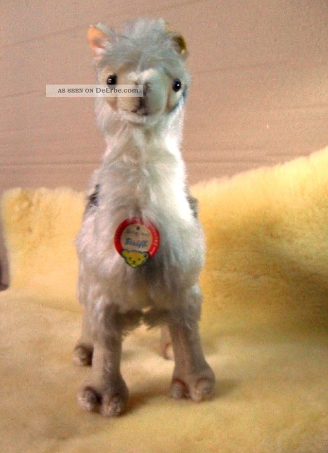 Steiff Lama " Steiff ", 28 Cm, Mit Kfs, 1328, 00, Steifftier Unbespielt