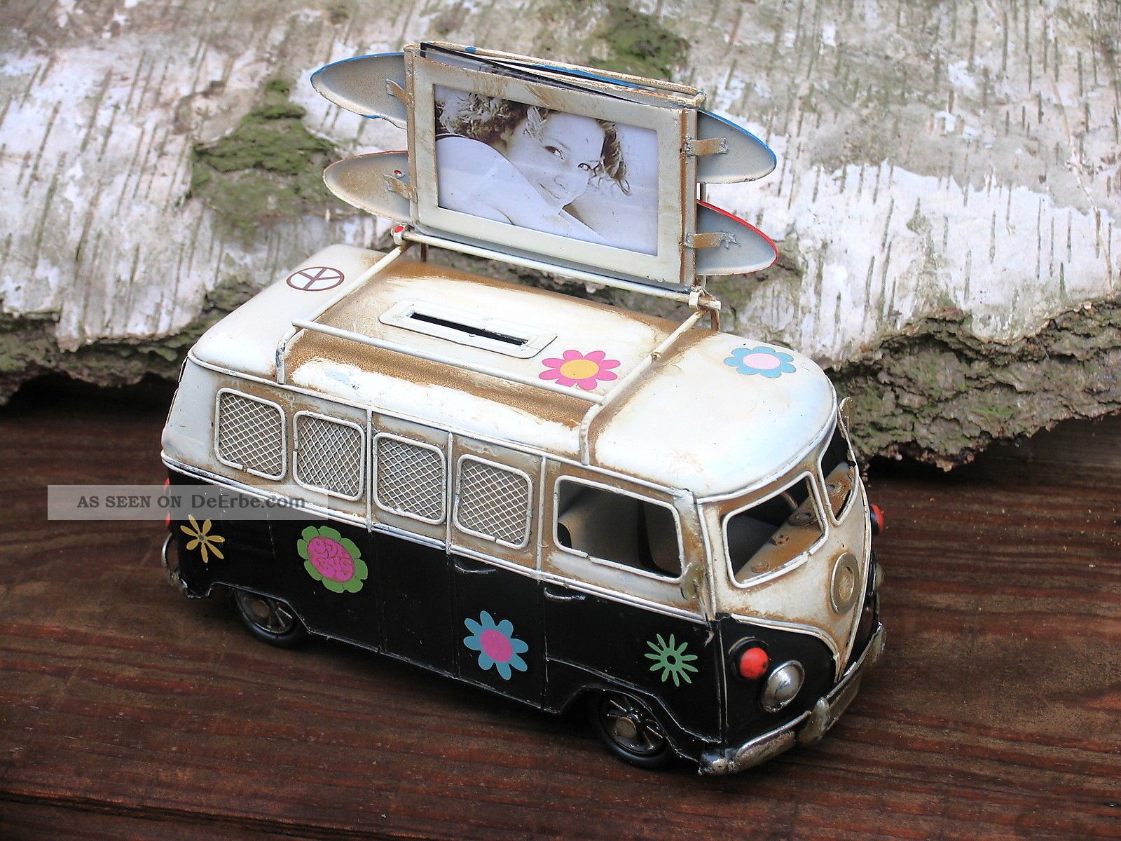 Surferbus Kultbus Komplett Metall Spardose Bilderrahmen