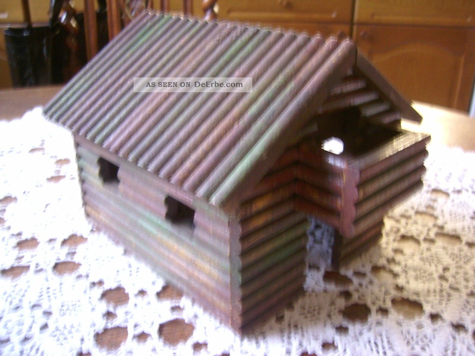 Elastolin, Lineol Planwagen, Pferdegespann Blech, Und Ein Blockhaus