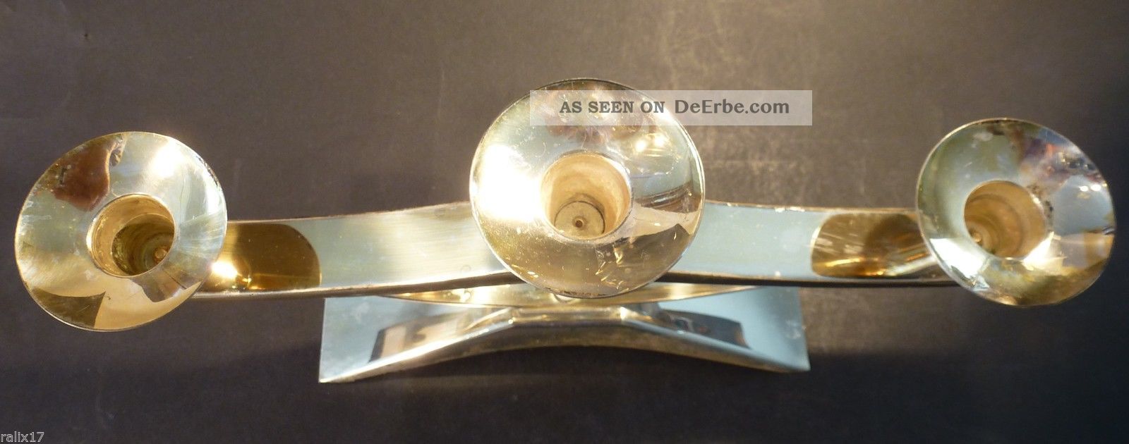 50/60er J. Bauhaus Stil 3 - Er Silber Leuchter Kerzenständer - Halter ...