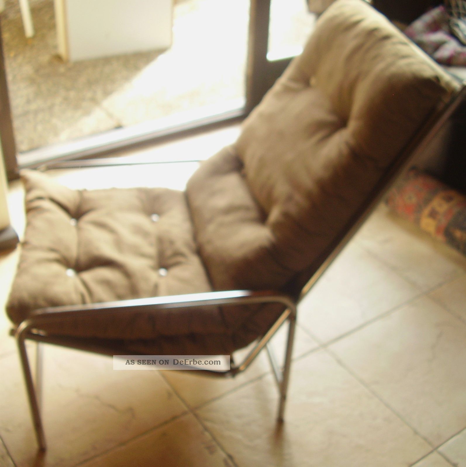 Vintage Design - Sessel Mit 3 Losen Leinenkissen - 70er Jahre ...