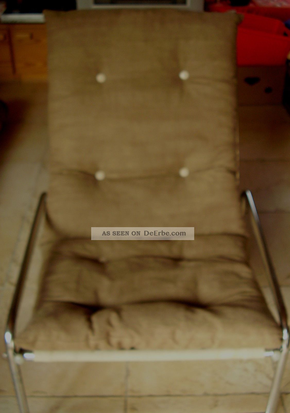 Vintage Design - Sessel Mit 3 Losen Leinenkissen - 70er Jahre ...