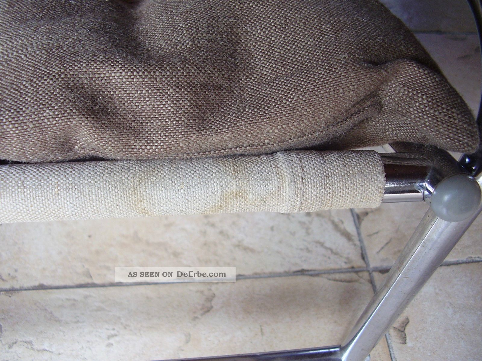 Vintage Design - Sessel Mit 3 Losen Leinenkissen - 70er Jahre ...