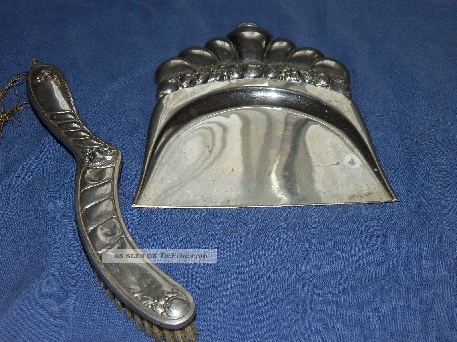 Jugendstil Tisch - Kehrset Handfeger Schaufel Tischbesen Silberfarben ...