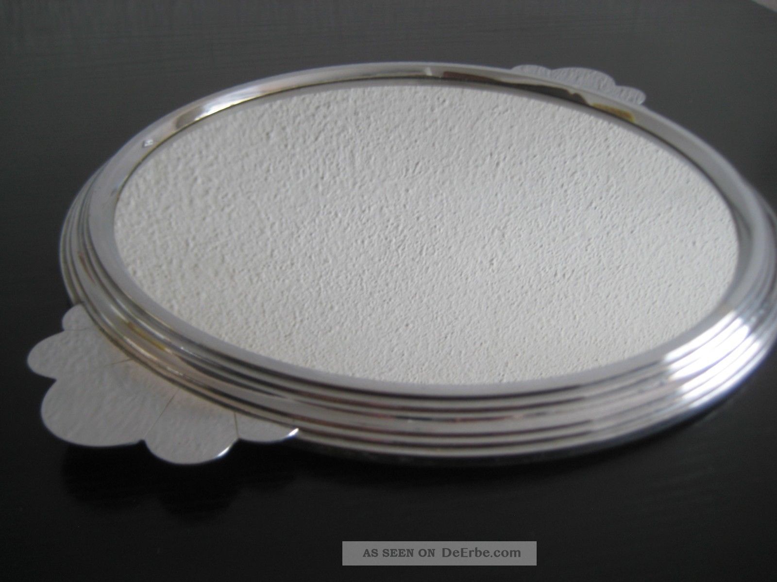 Art Deco Bauhaus Spiegel Tablett Rund Chrom Um 1930