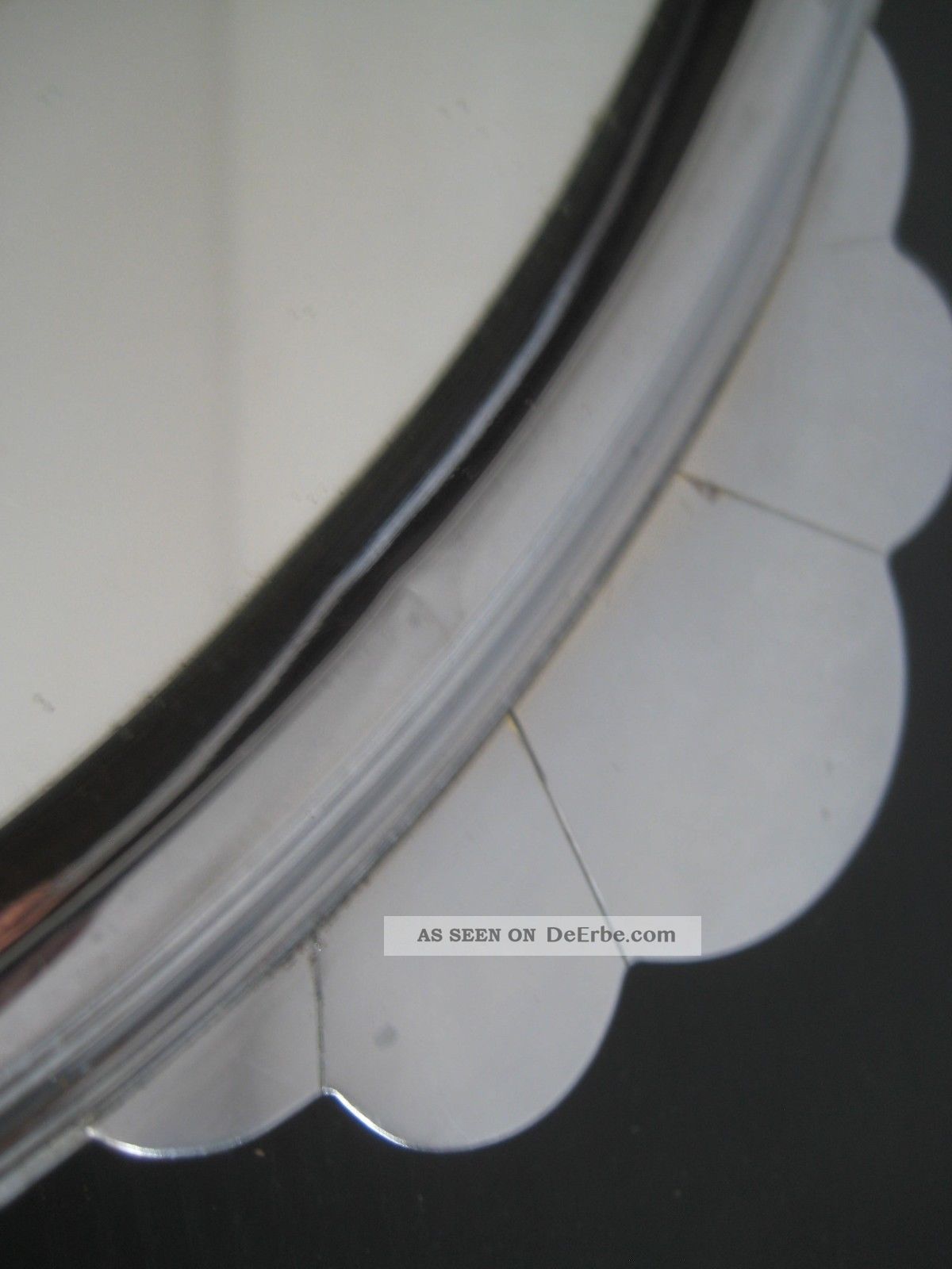 Art Deco Bauhaus Spiegel Tablett Rund Chrom Um 1930