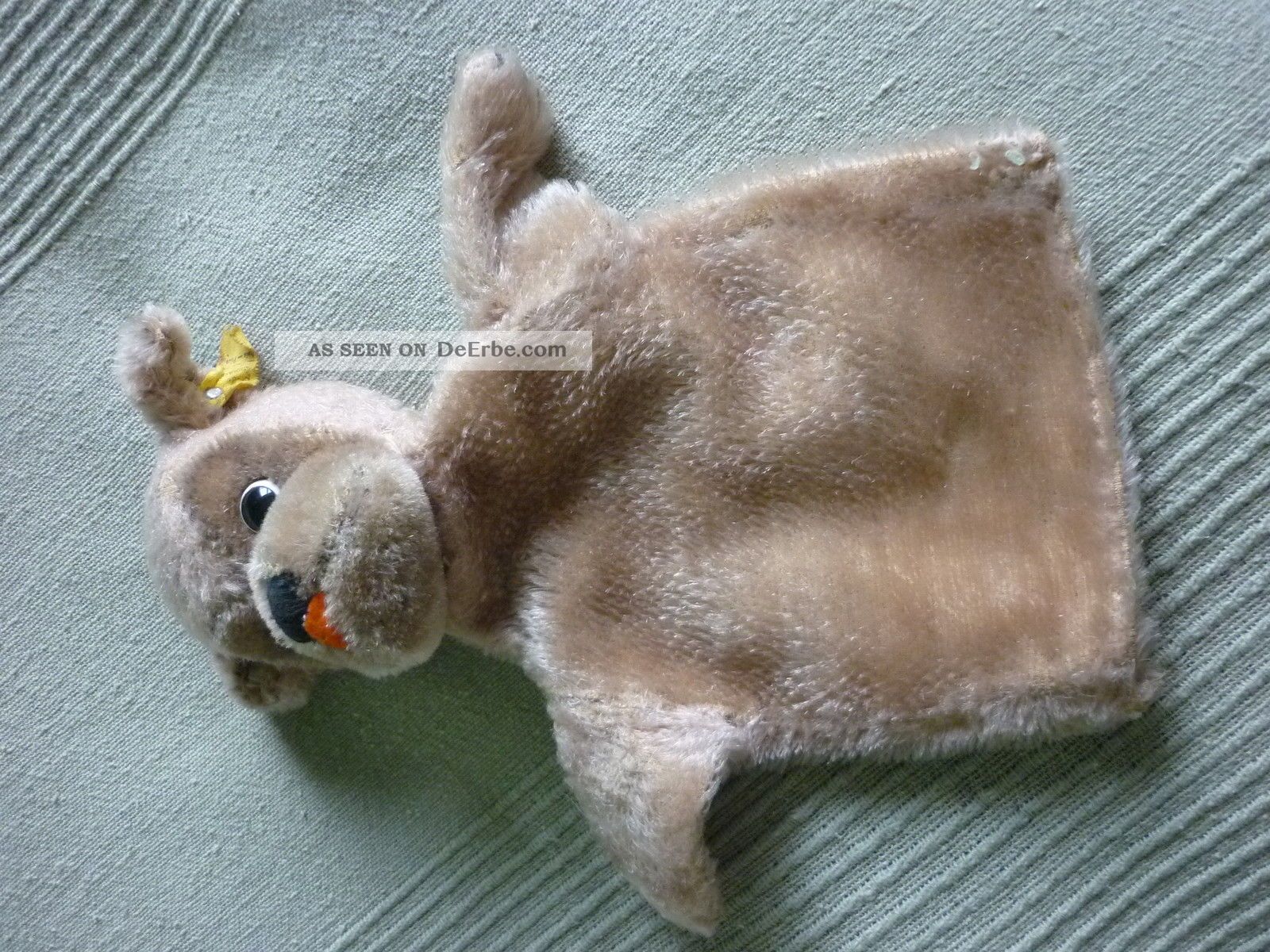 Steiff Handpuppe, 1966, Knopf - Nr. 3520, Rarität Mops