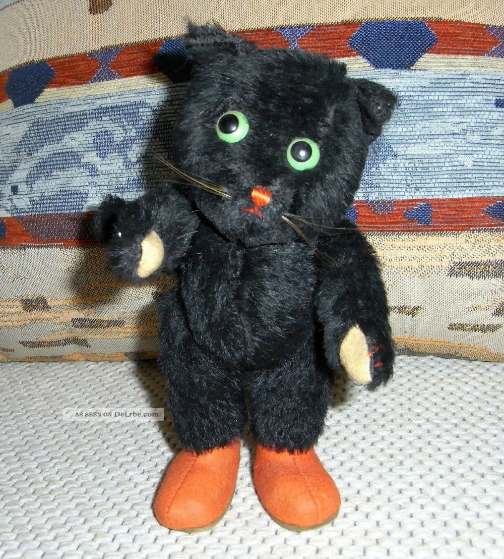 Rar Stofftier Kater Mit Roten Schuhen Kersa Germany, Old Stufed Animal ...