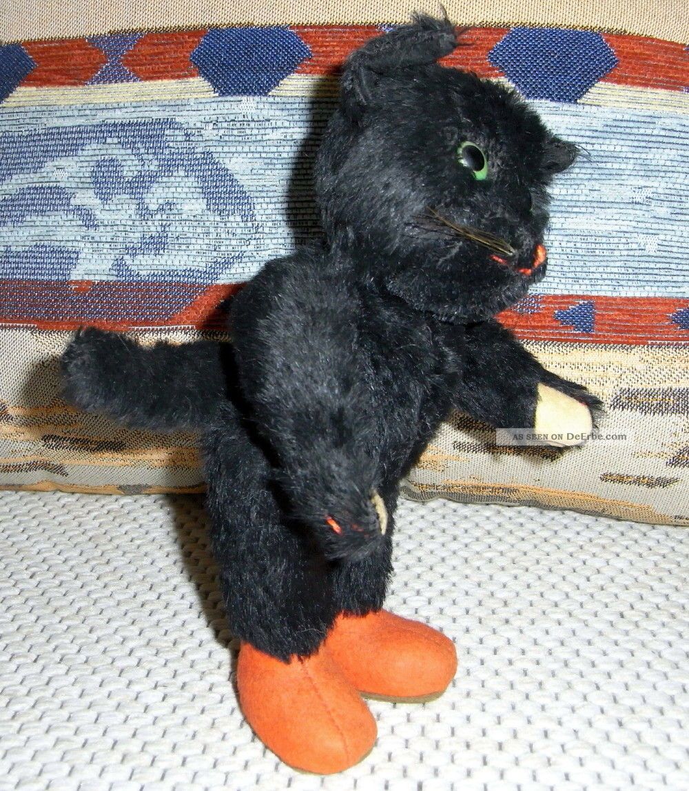Rar Stofftier Kater Mit Roten Schuhen Kersa Germany, Old Stufed Animal ...