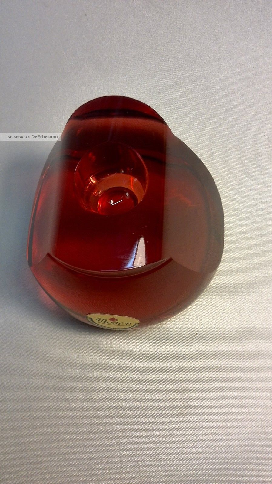 Moser Kerzenhalter, Label & Signiert, Rosalinglas.