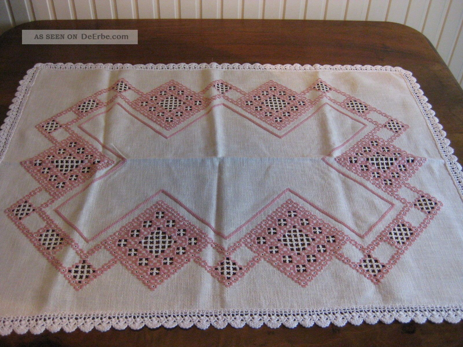 Wunderschöne Große Hardanger, Tischdecke Handarbeit Bestickt