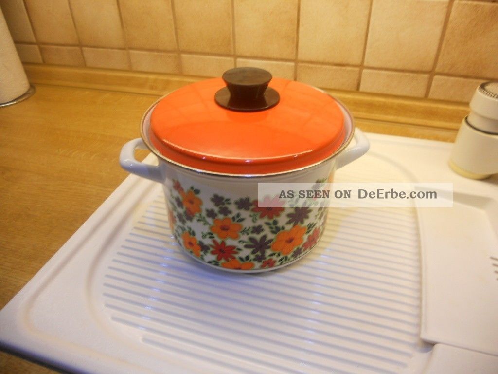 Emaille Topf Kochtopf Suppentopf Emaille Baumann Lugano Nachlass Shabby ...