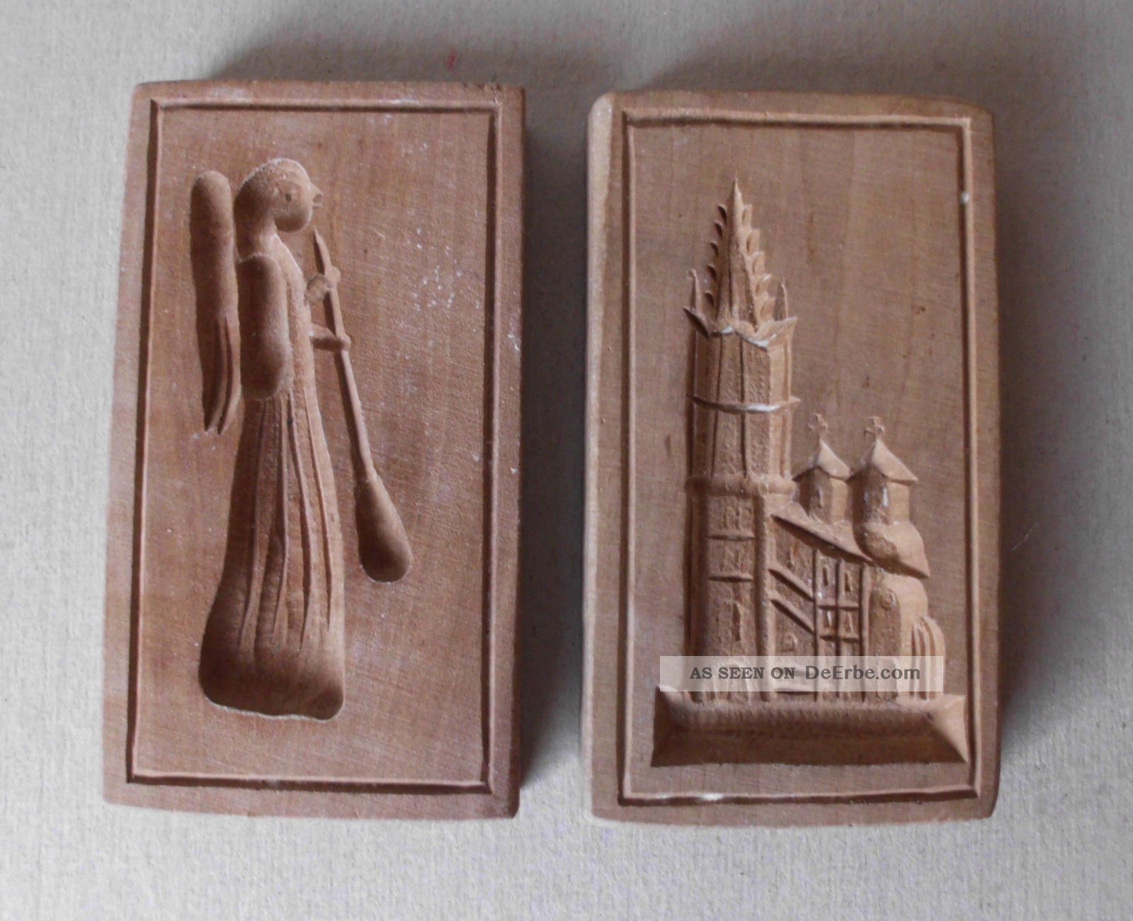 4 Alte Holzmodel, Springerle Form, Spekulatius Model / F