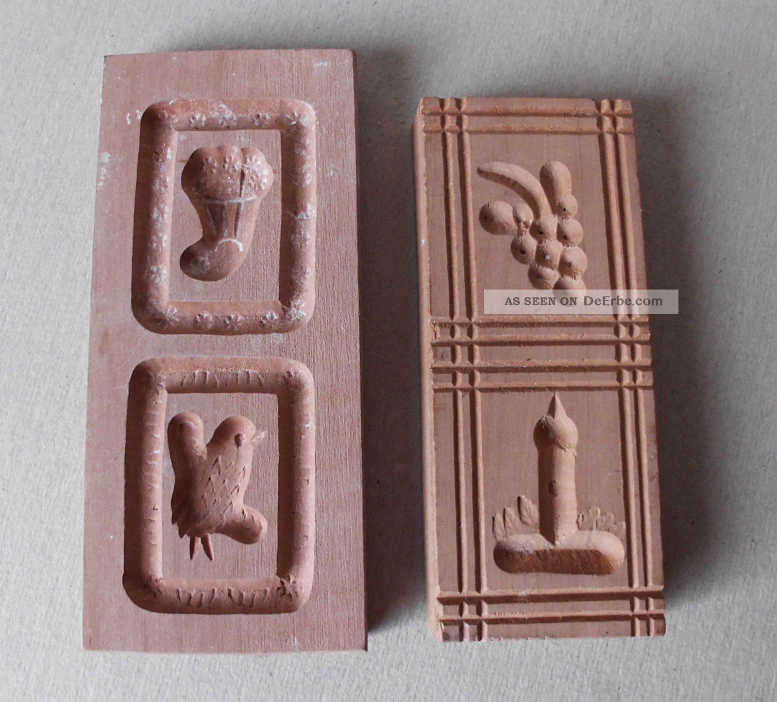 4 Alte Holzmodel, Springerle Form, Spekulatius Model / F