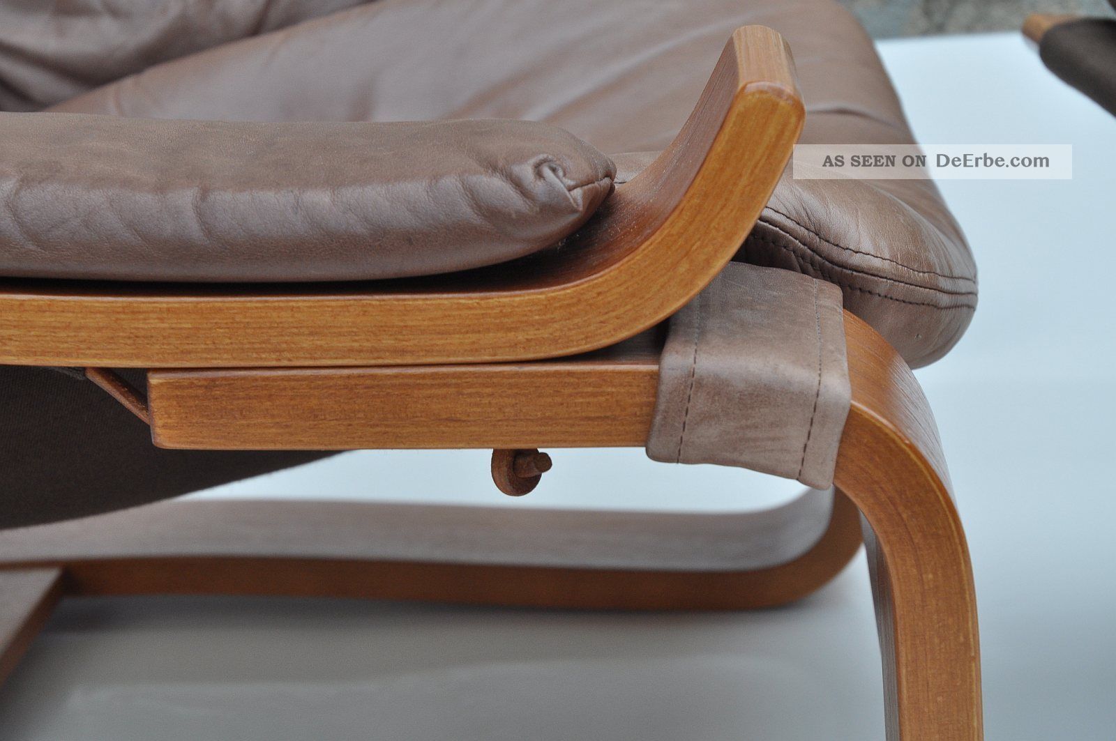 Teak 70er Jahre Design DÄnischer Sessel Mit Fussbank Lederbezug ...