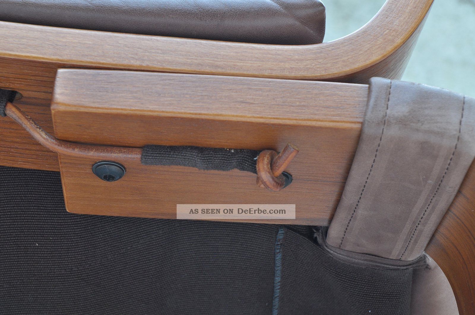 Teak 70er Jahre Design DÄnischer Sessel Mit Fussbank Lederbezug ...